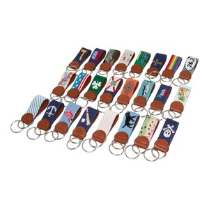Beer Can Needlepoint Keychain: Handmade Key Fob With Leather Backing - Etsy
