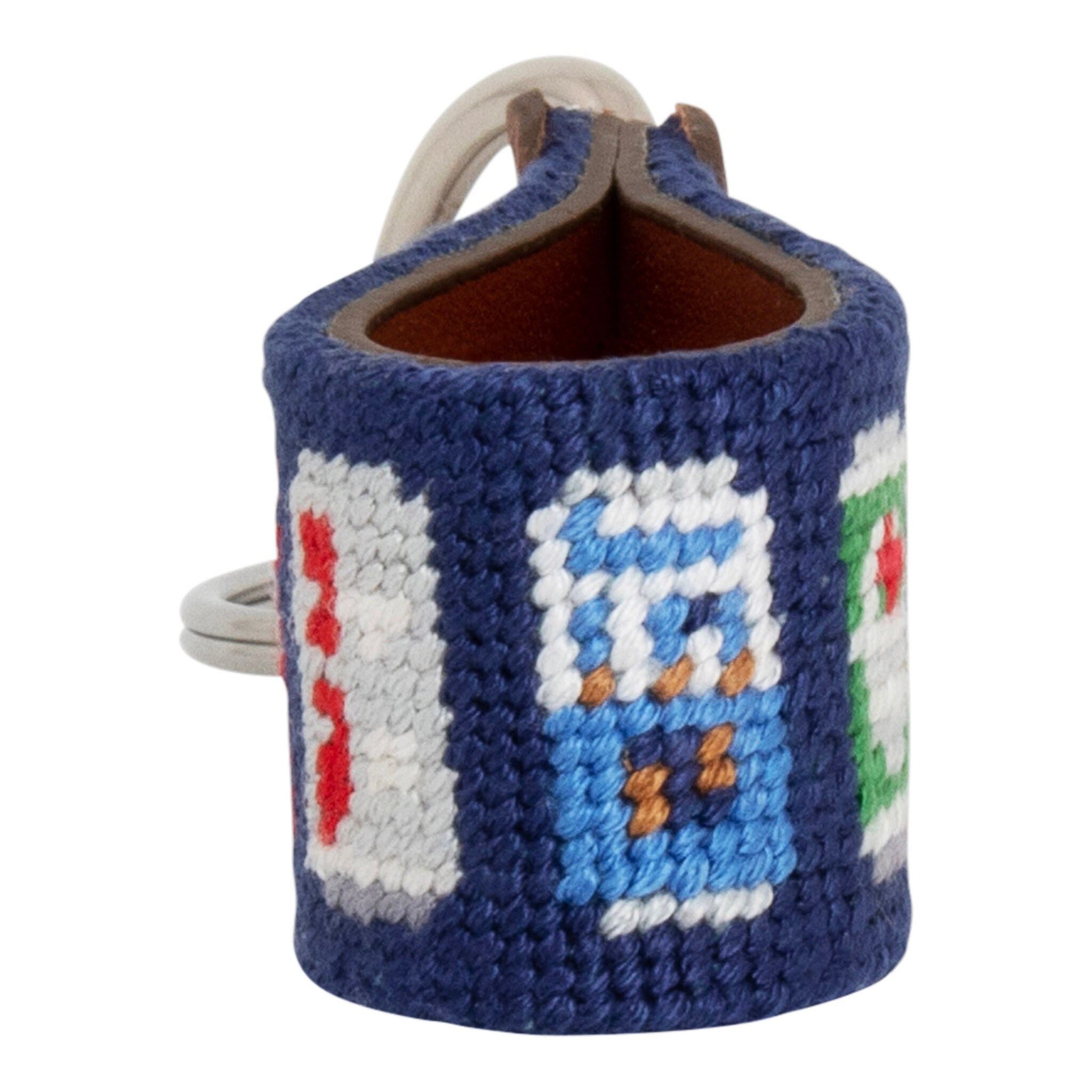 Beer Can Needlepoint Keychain: Handmade Key Fob With Leather Backing - Etsy
