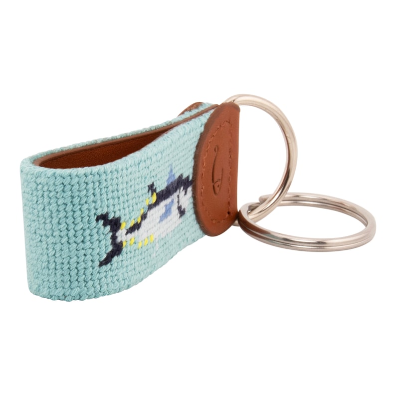 Leather Bluefin Tuna Needlepoint Key Fob: Handstitched Keychain - Etsy