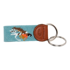 Fly Fishing Needlepoint Key Fob / Keychain / Gift for Him / Trout ...