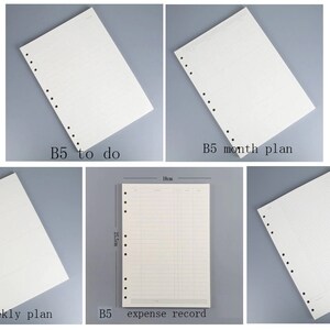 Daily Planner Inserts / B5 Organizer Refills / A4 Planner Inserts ...