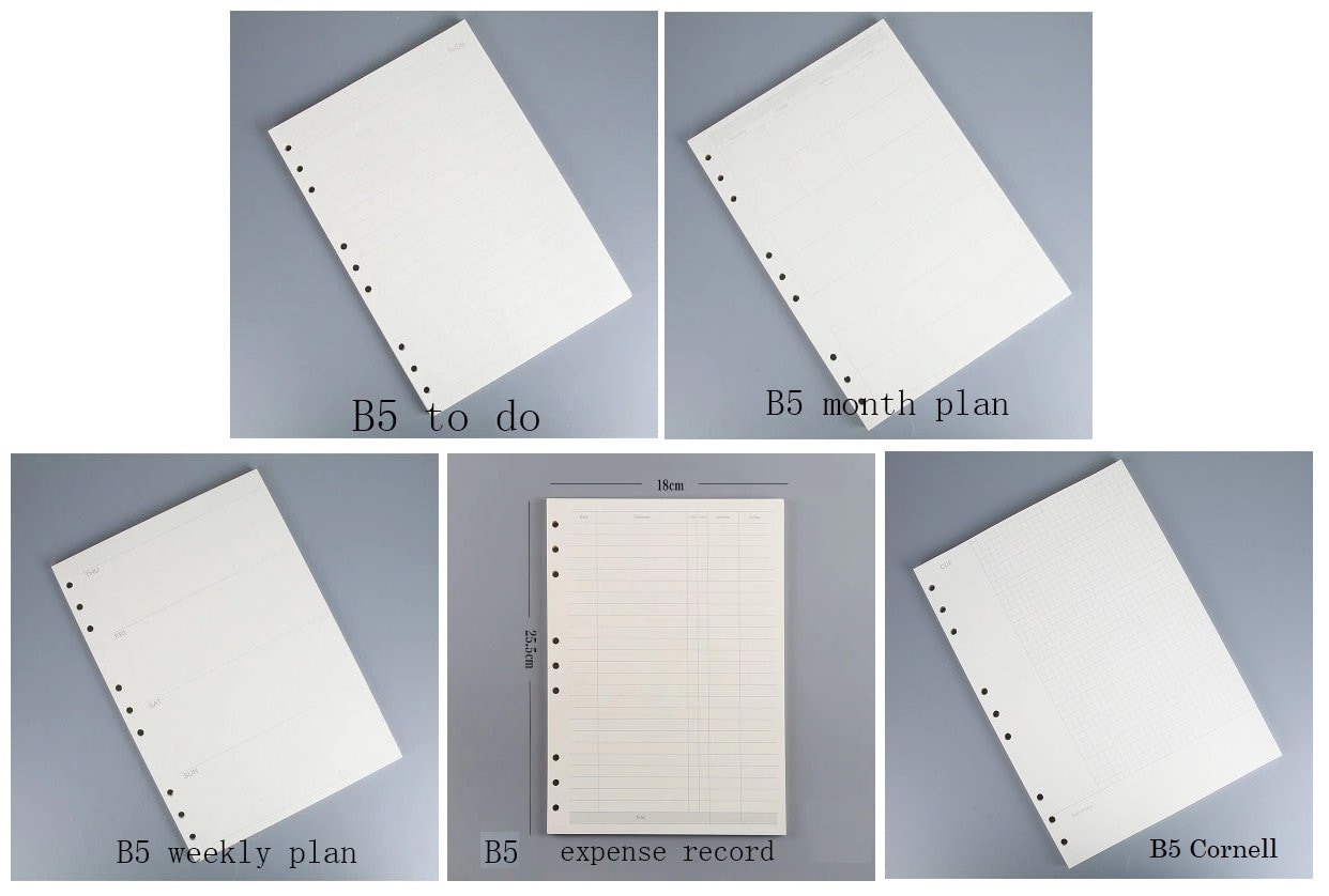 Daily Planner Inserts / B5 Organizer Refills / A4 Planner Inserts ...