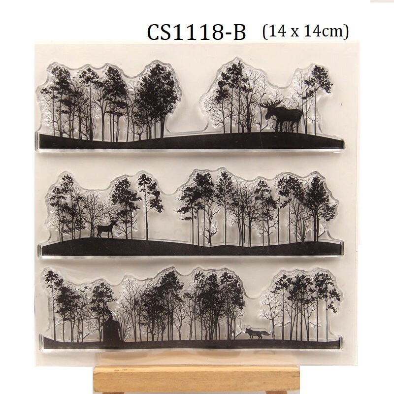Forest Clear Stamp /trees Background Silicone Stamp / Jungle - Etsy