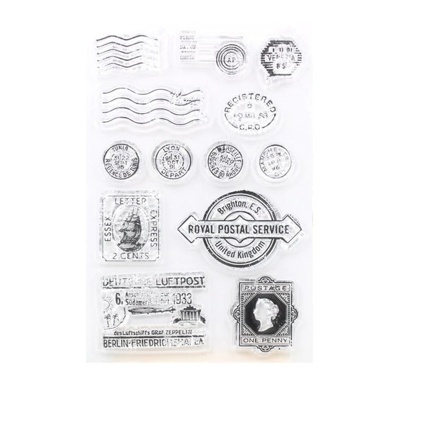 Postal Rubber Stamp - Etsy