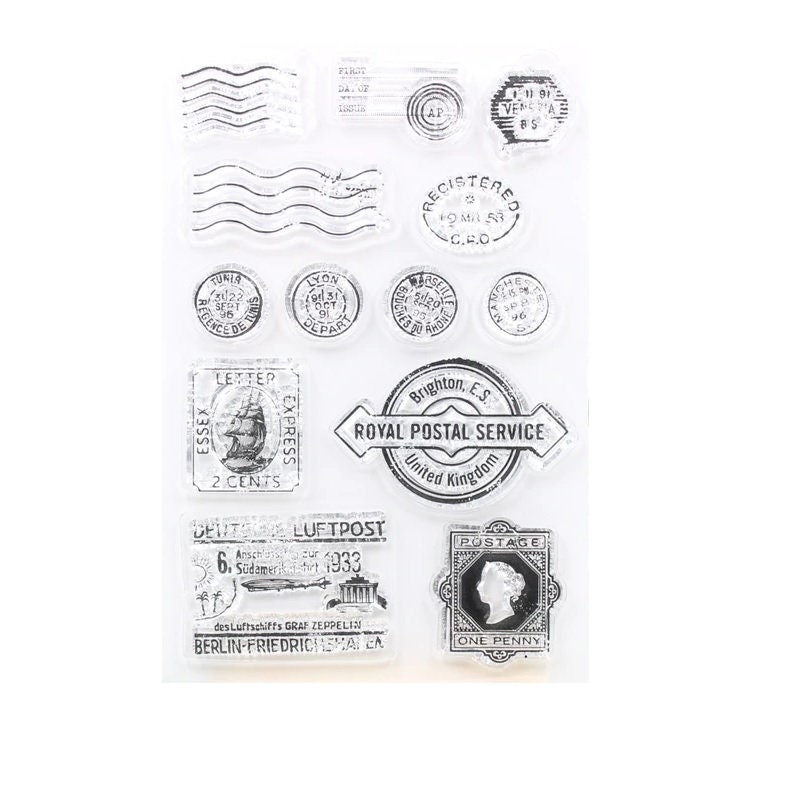Postal Rubber Stamp - Etsy