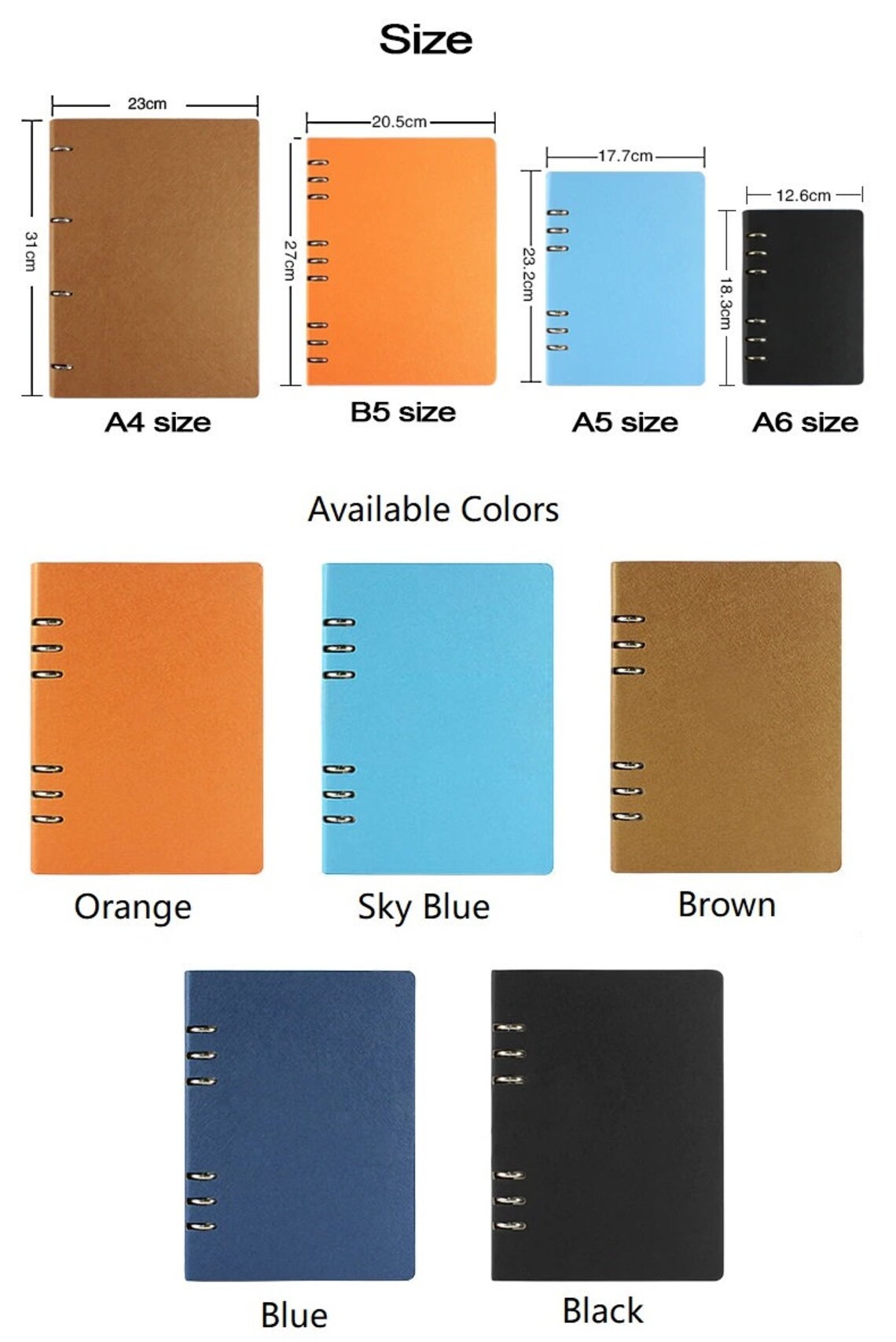 A4 / B5 / A5 / A6 Notebook Planner Diary With Inserts PU - Etsy