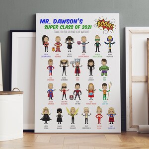 Teacher Gift Print | Superhero | Class Gift | Class of 2024 | Teacher ...