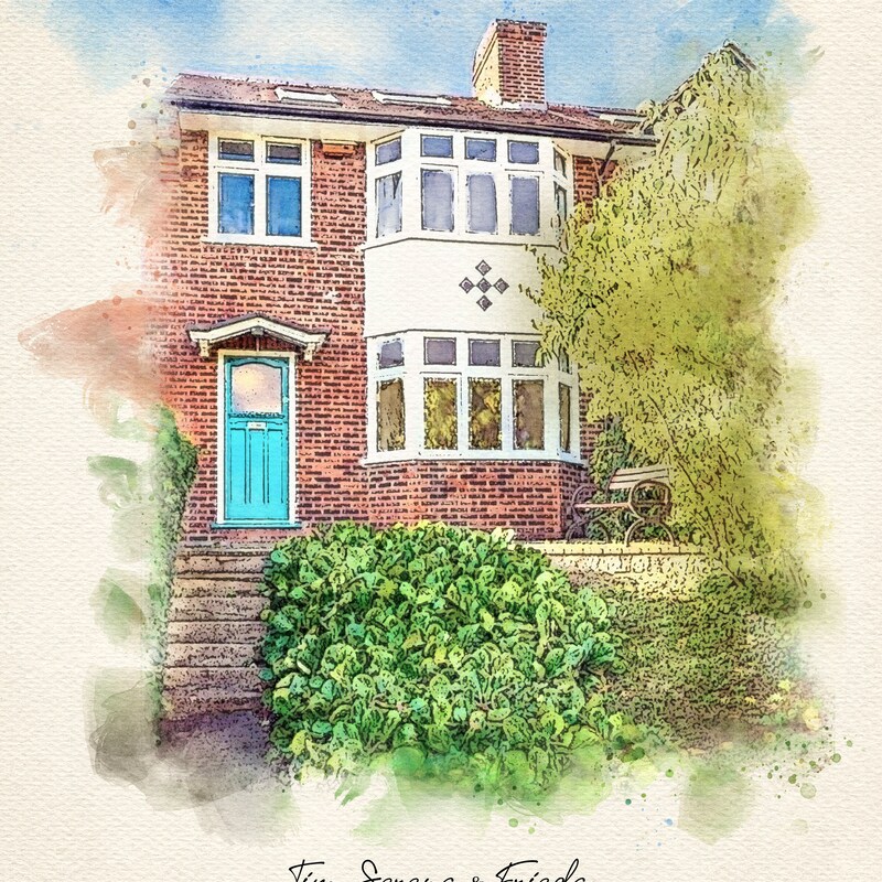 Custom House Portrait - Etsy