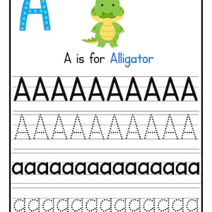 Animal Alphabet Handwriting Practice - Printable - Etsy