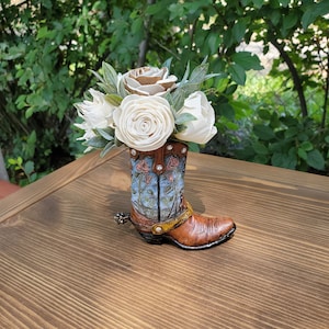 Mini Boot Decor/mini Flower Bouquet Arrangement - 6"x4" | Forever Fresh ...