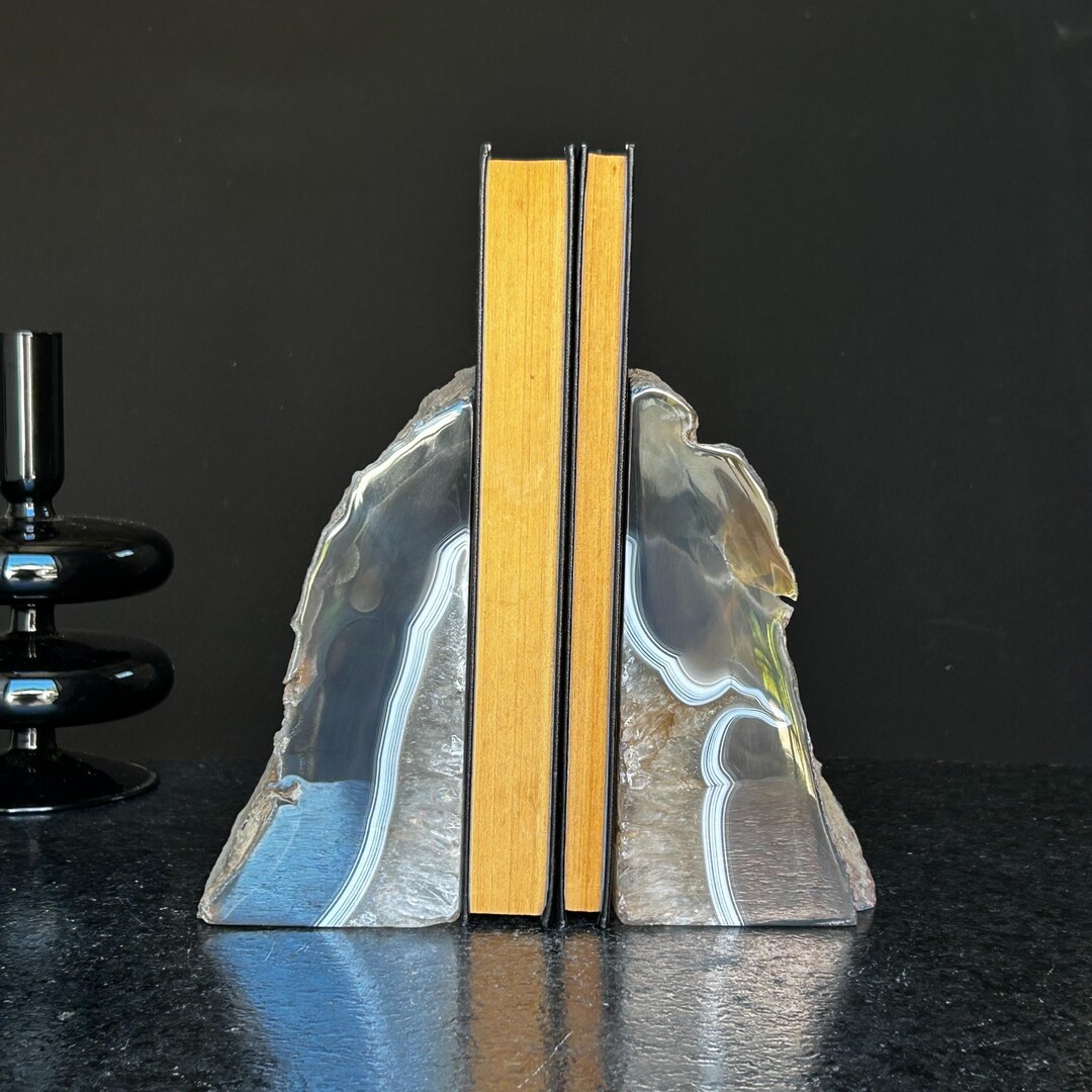 Natural Agate Crystal Bookends, Incredible Polished Stones, Premium ...