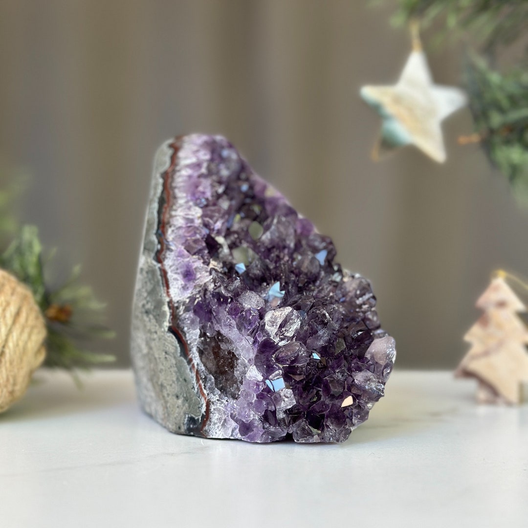 Large Amethyst Geode 2 Lb. Unique Crystal Cluster With Agate Formations ...