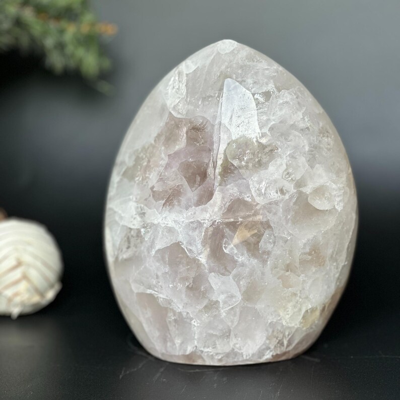 White Quartz: Uruguay Rare Crystal Formation With Calcite & Agate ...
