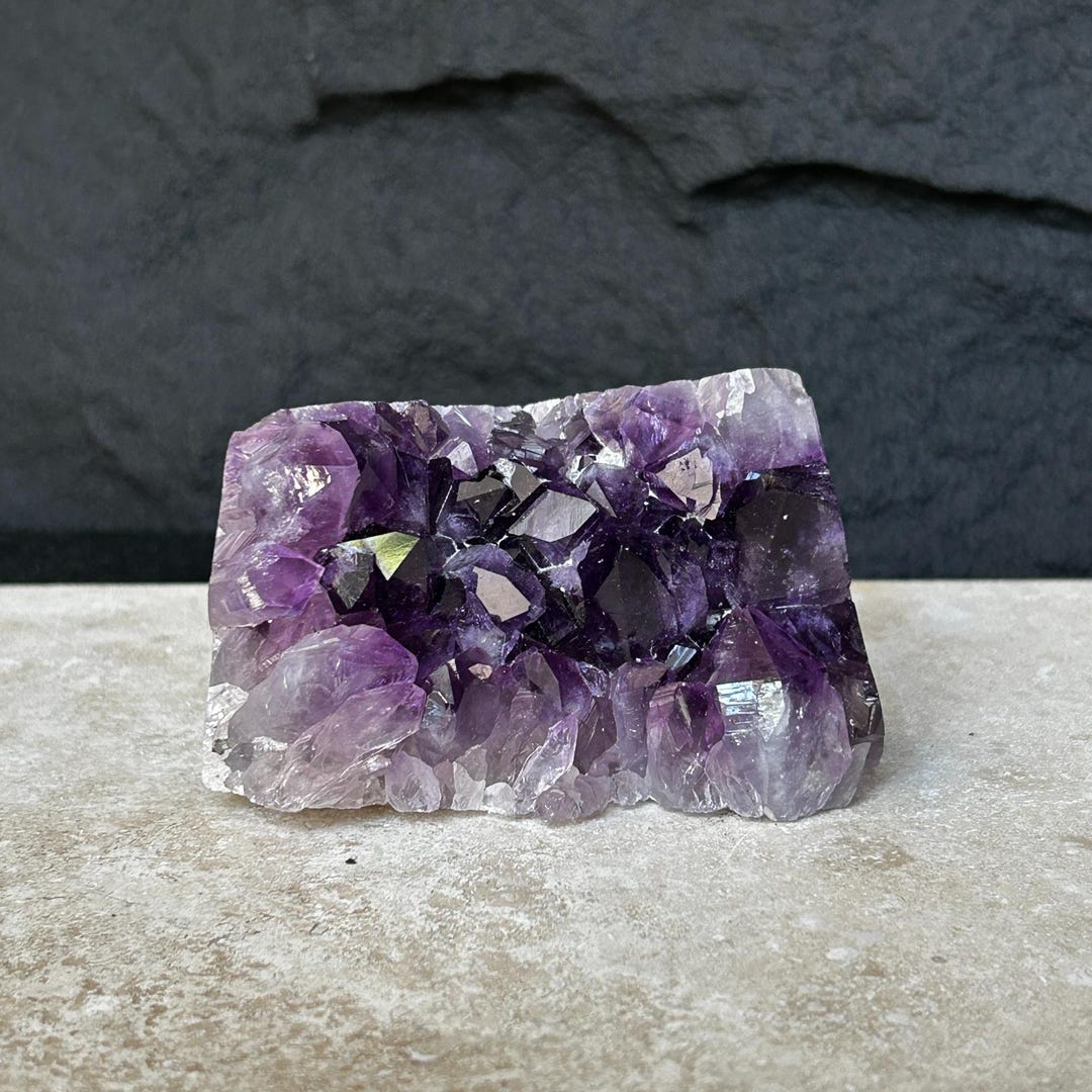 Flat Amethyst, Unique Raw Crystal Cluster - Etsy