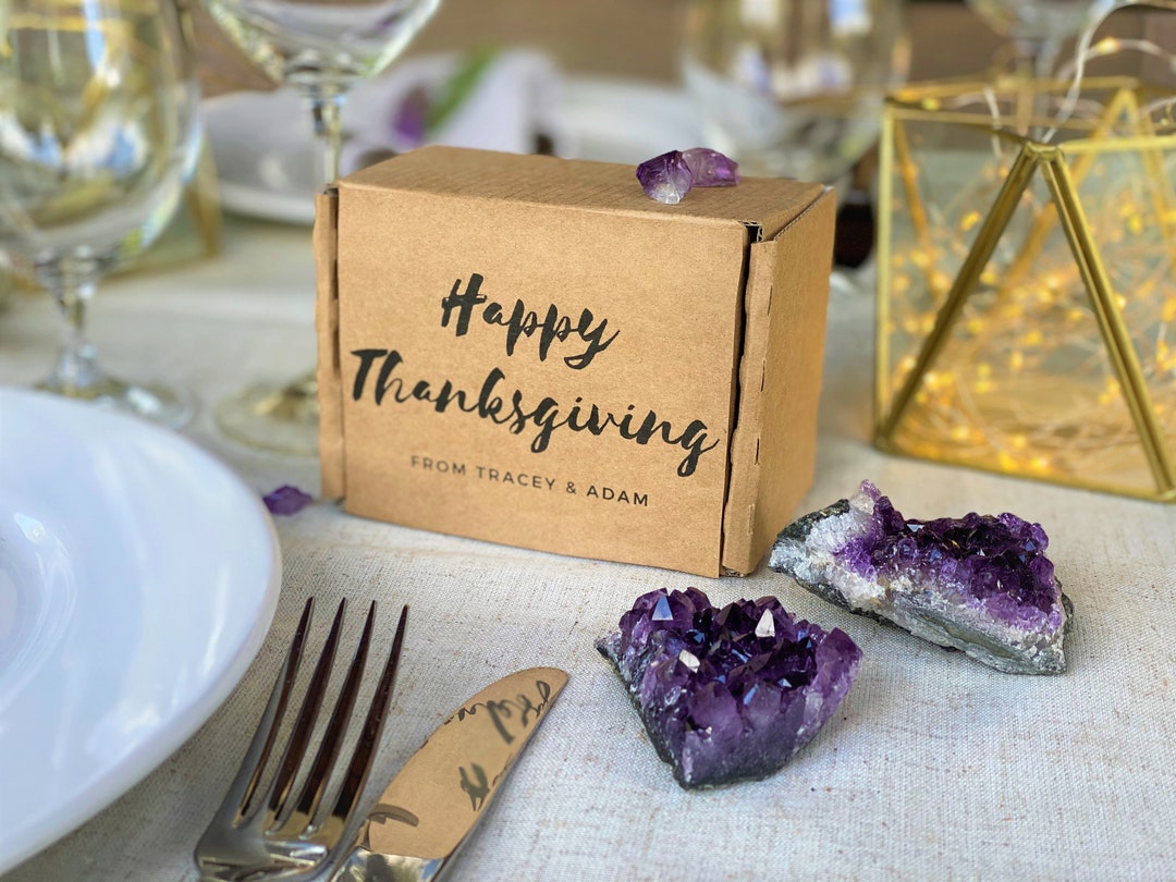 Thanksgiving Table Decor With Amethyst Crystals - Etsy