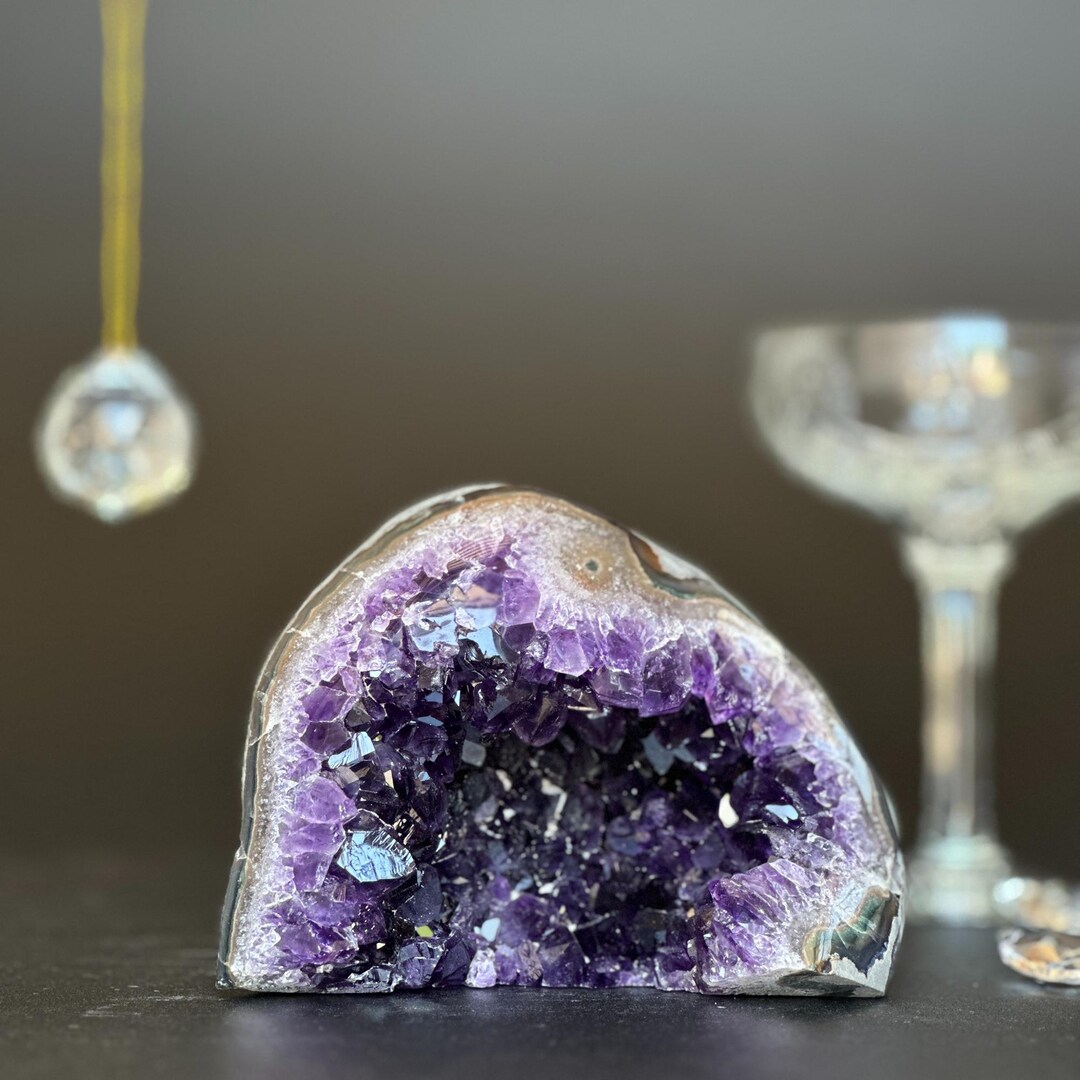 Amethyst Geode Unique Raw Crystal Cluster - Etsy