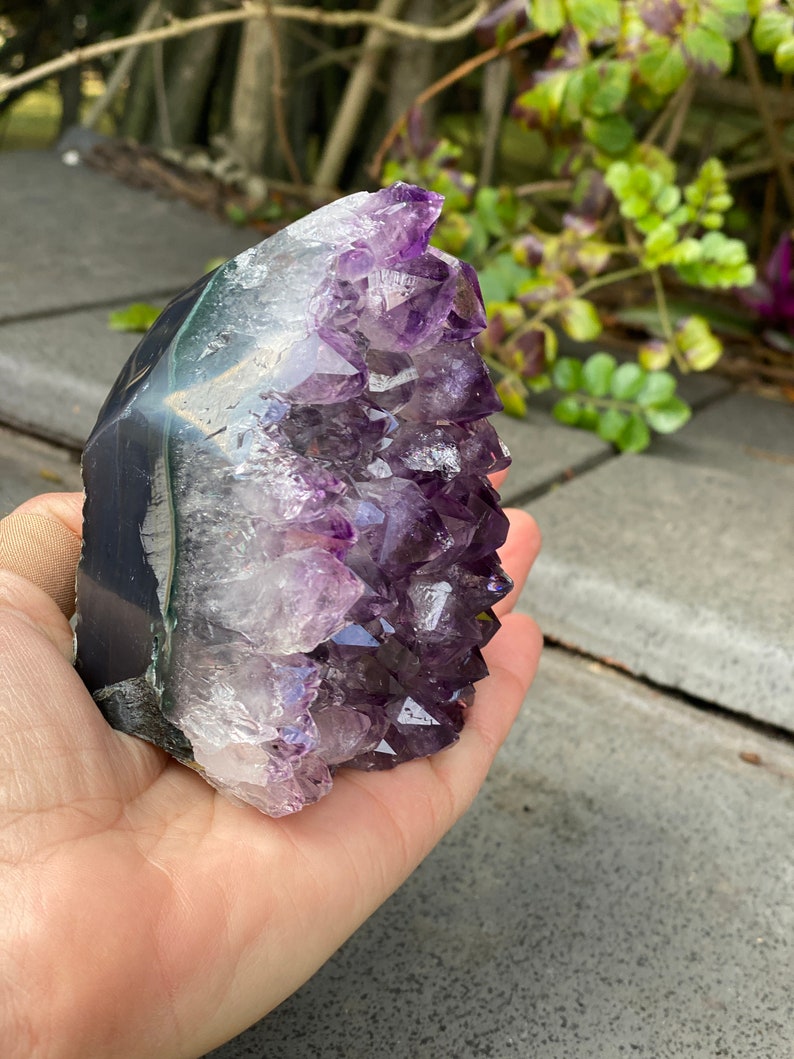 Amethyst Geode With Agate Banded Amethyst Self Standing - Etsy