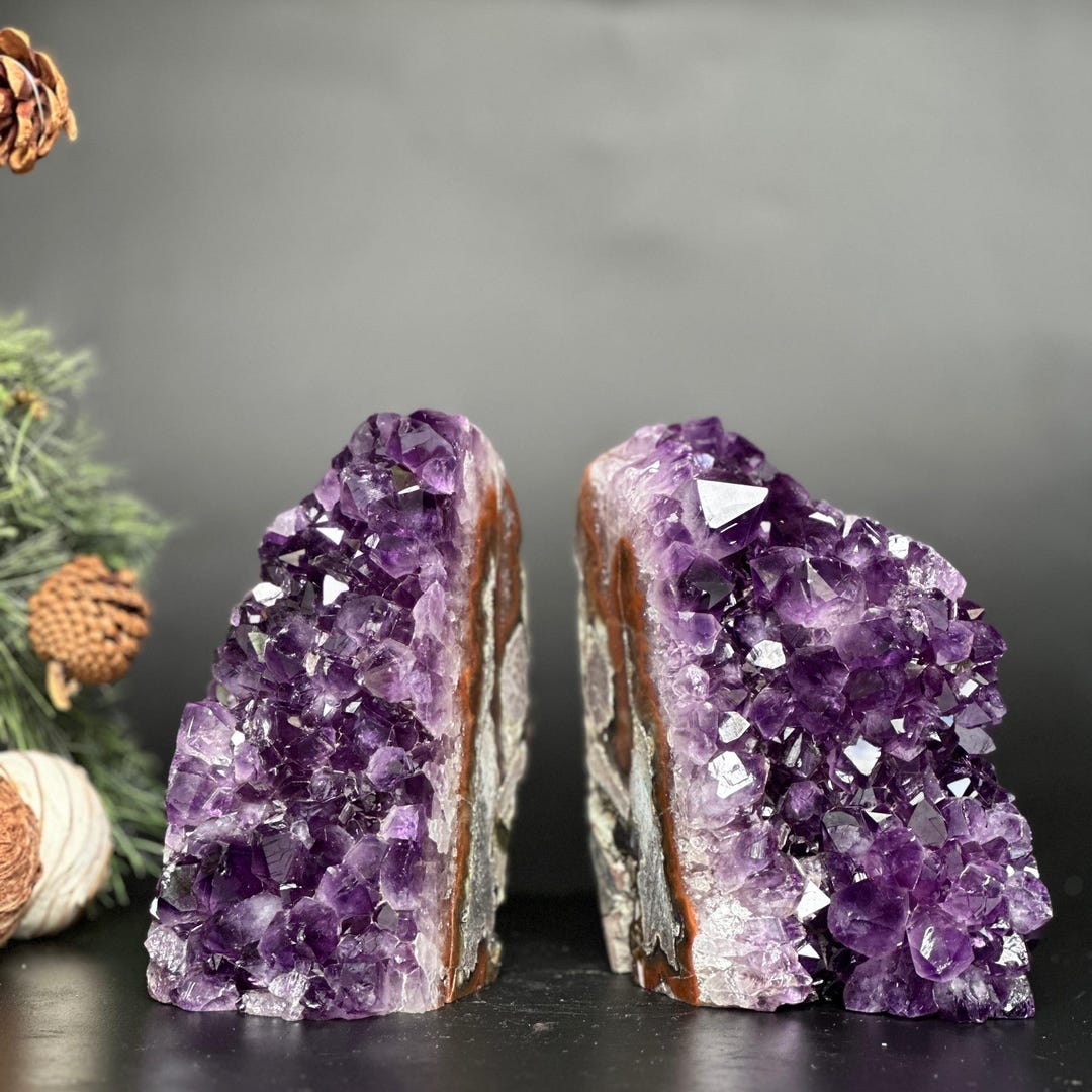 Amethyst Bookends, Supersized Geode Bookends, Premium Quality Crystals ...