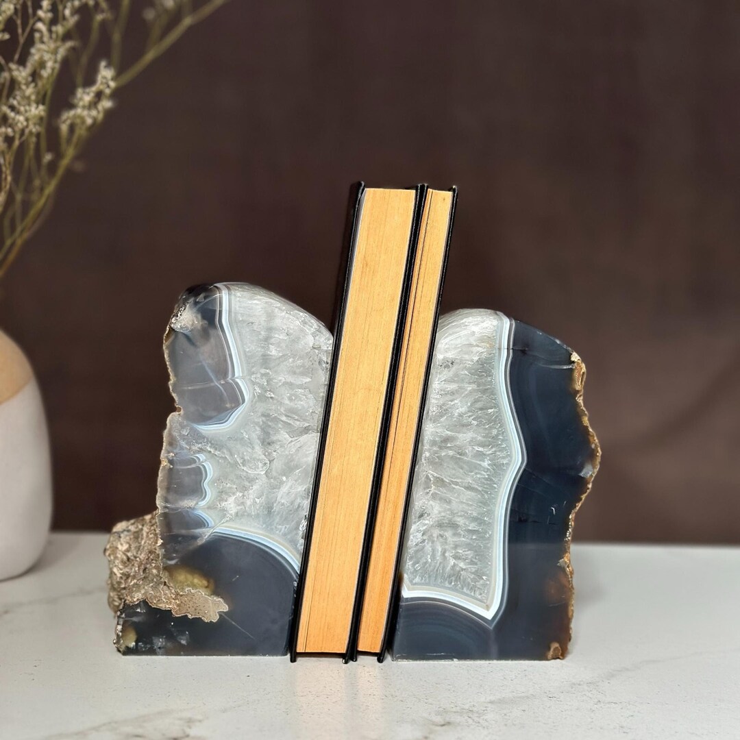 Amethyst Agate Bookends: Natural Uruguay Geode Crystals (6.9 Lb) - Etsy