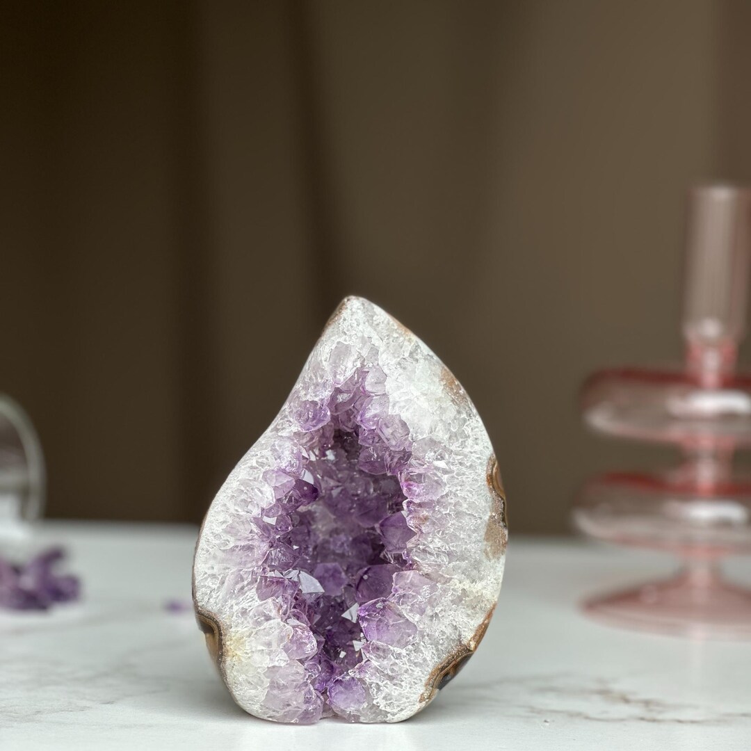 Incredible Amethyst Crystal Flame, Polished Amethyst Decorative Stone ...