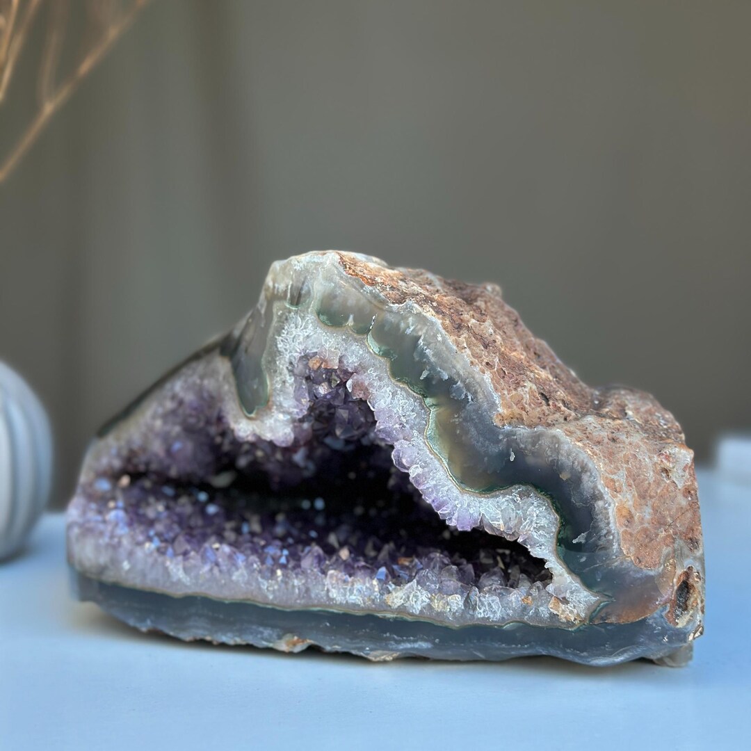 Extra Large Geode Cave, 12 Lb Natural Amethyst Crystal, Home Decor ...
