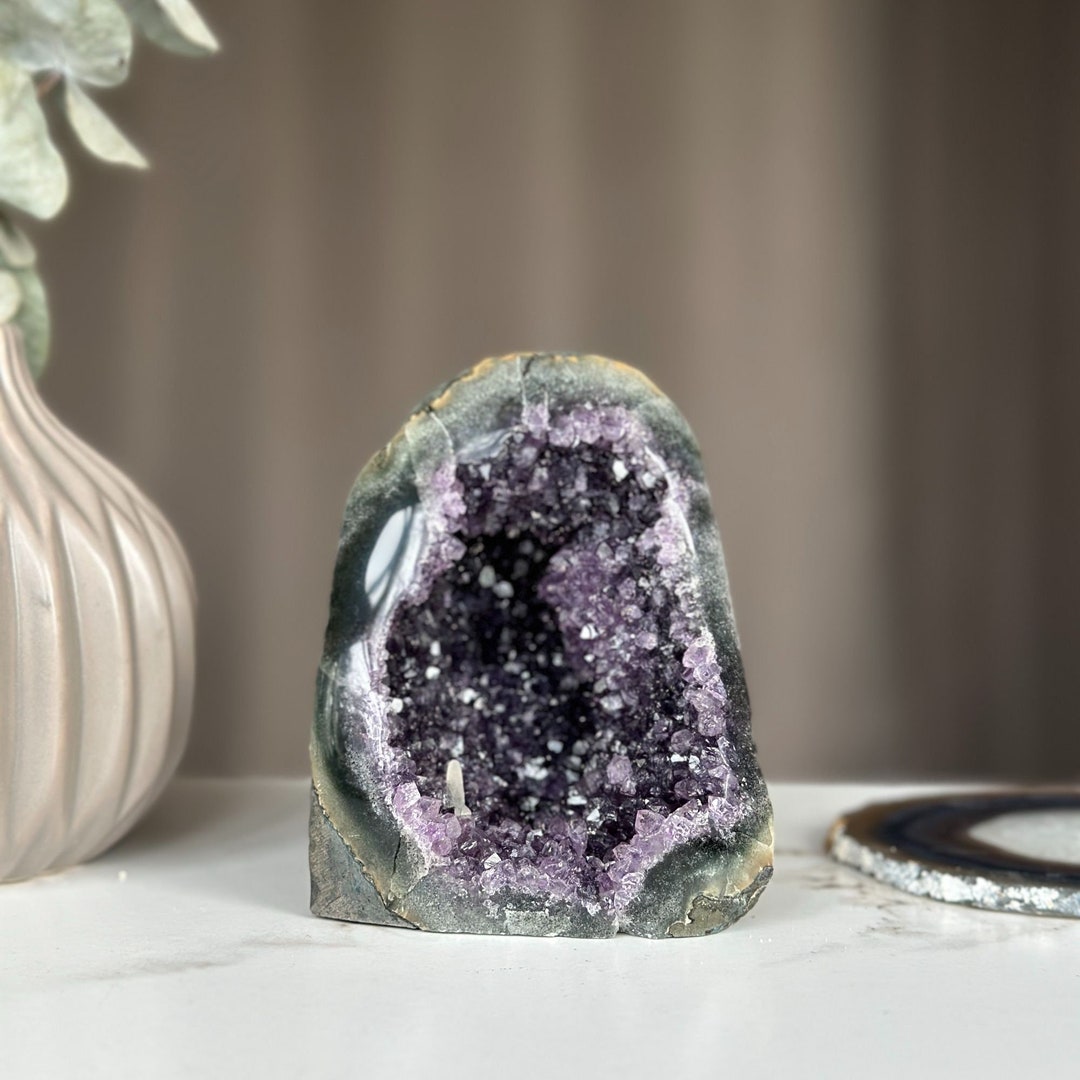 Amethyst Geode Unique Raw Crystal Cluster - Etsy