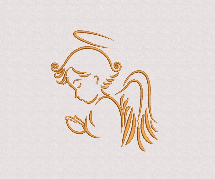 Angel with wings embroidery design Machine Embroidery | Etsy