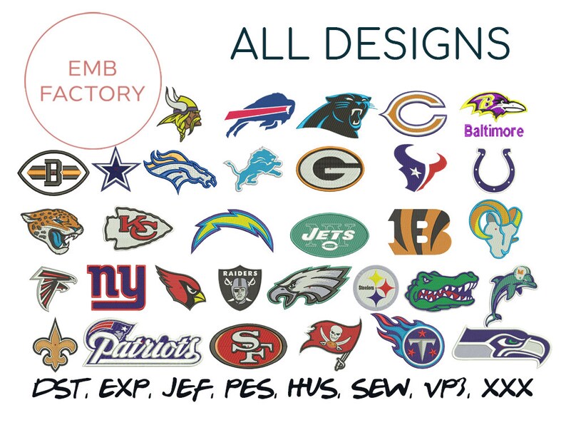 Nfl Embroidery Designs Nfl Teams Logos Embroidery Des - vrogue.co