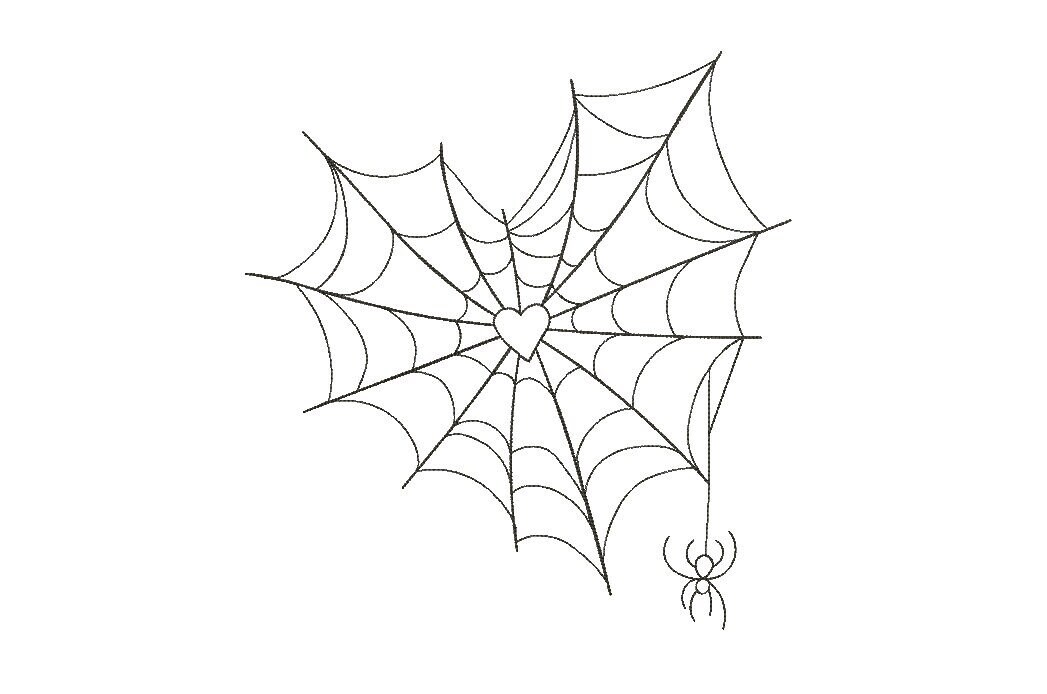 Spider Web heart embroidery design Halloween embroidery | Etsy
