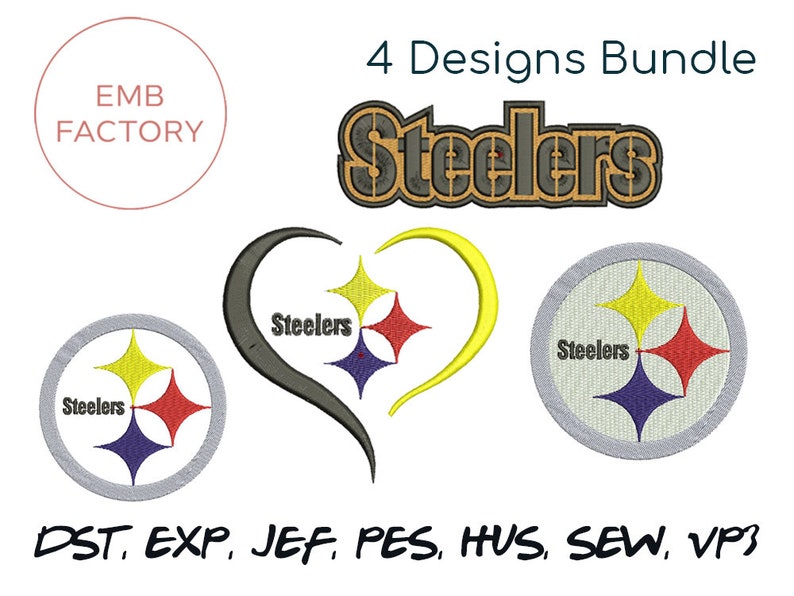 NFL Embroidery Design 4 designs From 3 inches 4x4 5x7 | Etsy
