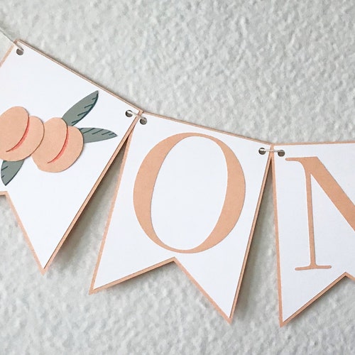 One Sweet Peach Cursive Banner / Peach Themed First Birthday - Etsy