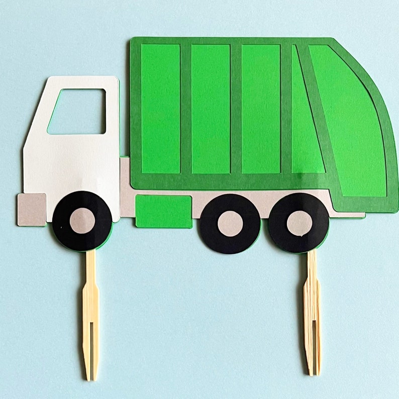 Garbage Truck Cake Topper - Trash Bash, Garbage Truck Themed Party ...