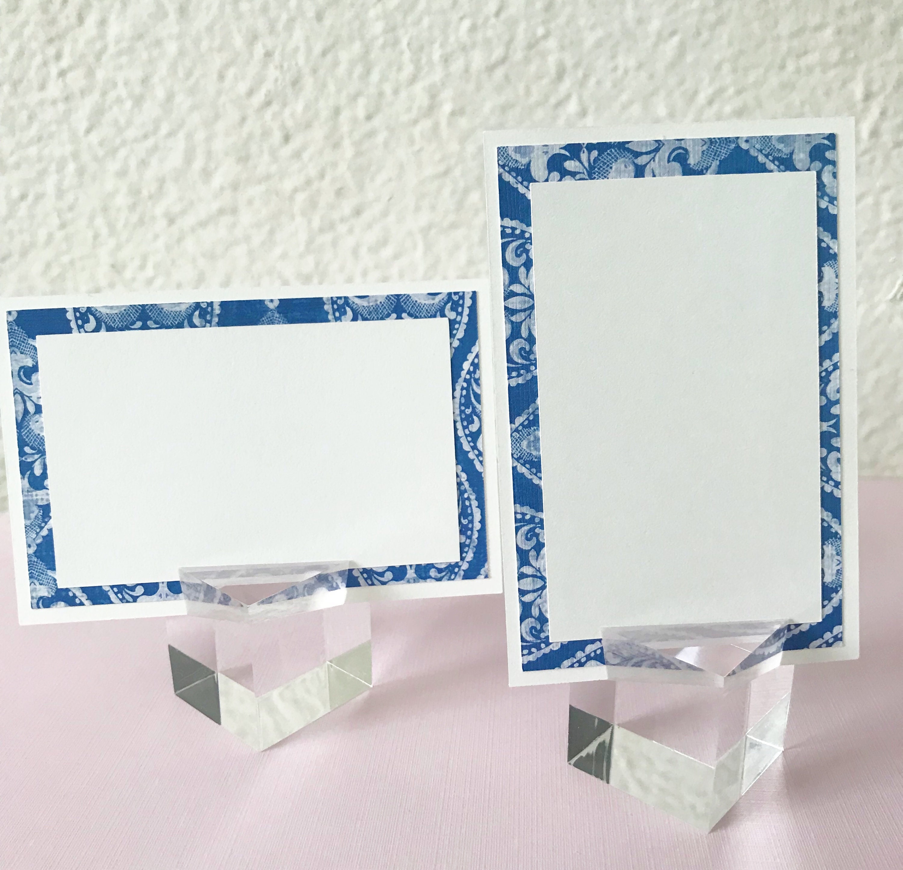 White and Blue Place Cards Set of 12 Dinner Party Decor | Etsy