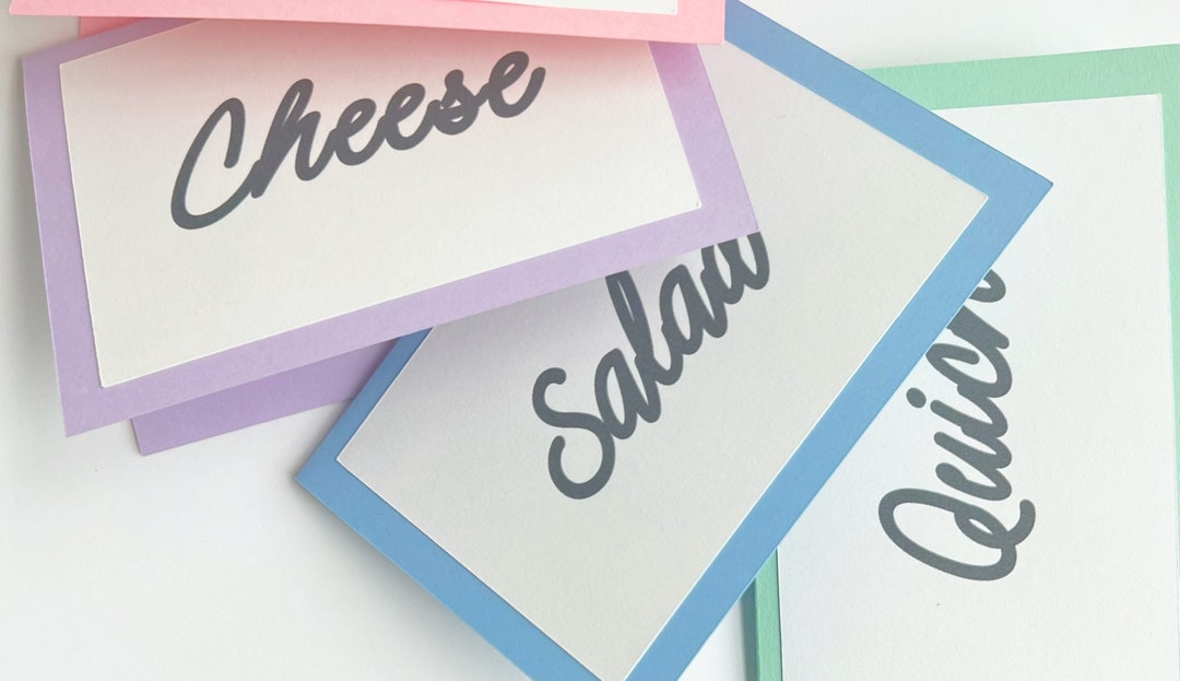 Classic Tented Food Label Cards, Buffet Cards - Blank Cards, Set of 6 4 ...