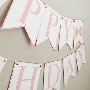 Bow Bash Happy Birthday Banner - Birthday Party Banner, Girl Birthday ...