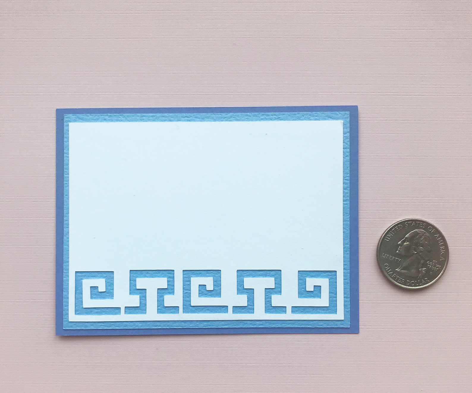 Greek Key Place Cards set of 12 Blue and White Party | Etsy