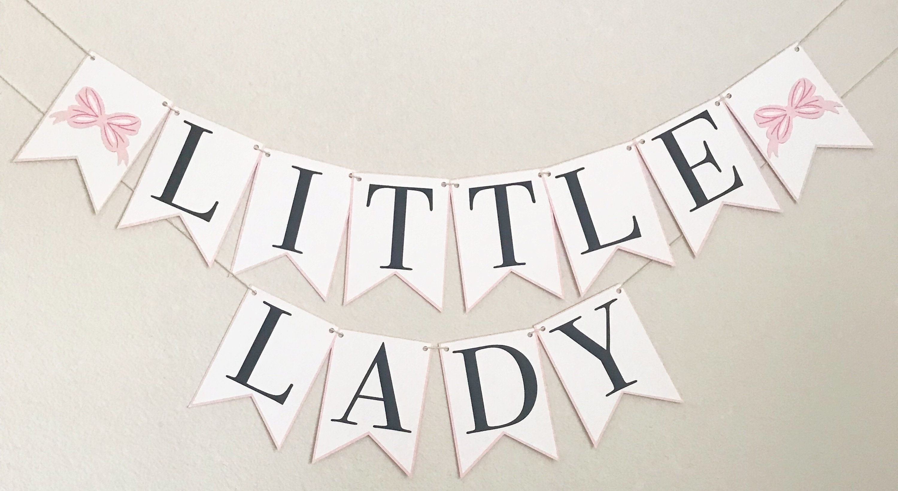 Little Lady Banner – Pink Bow Baby Shower Decoration - Etsy