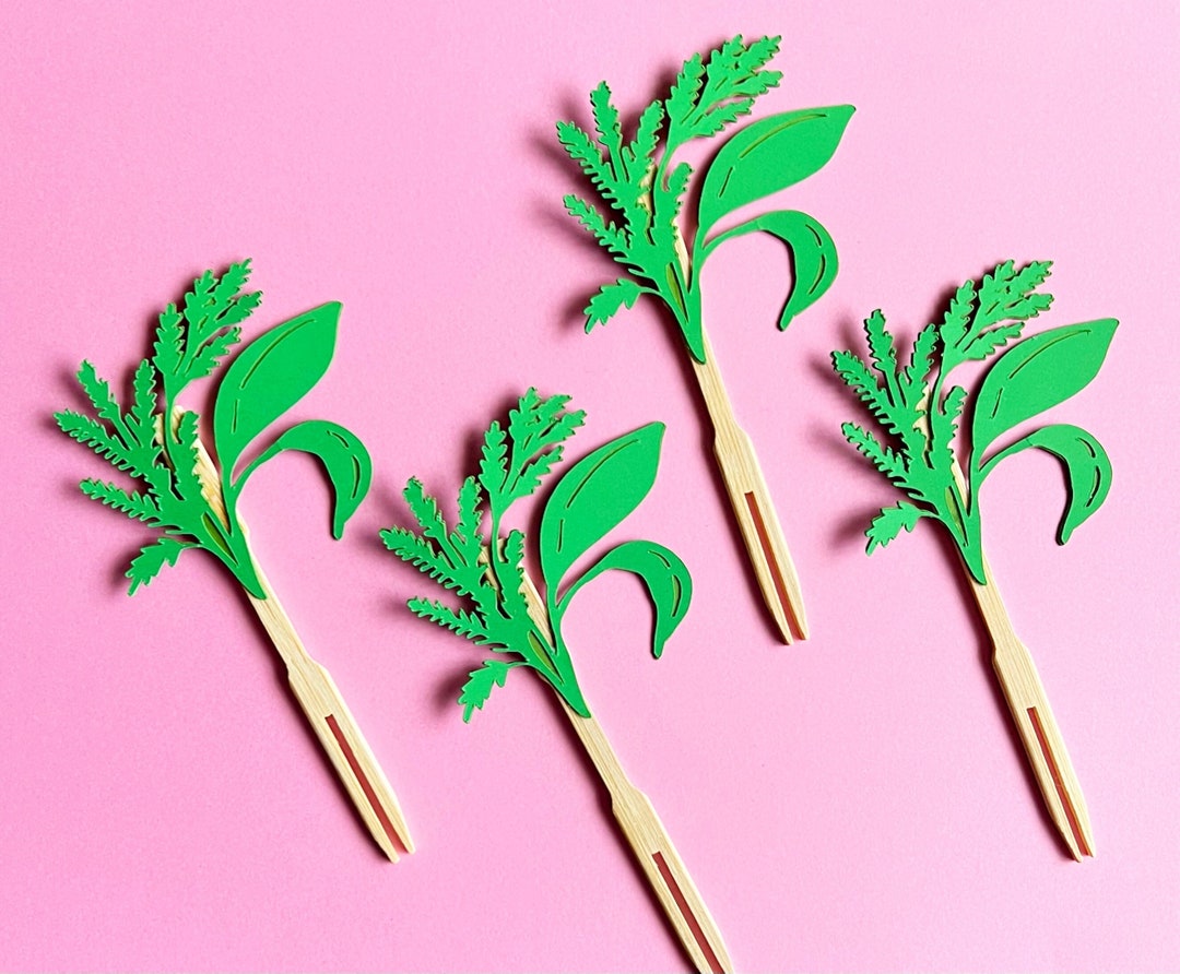 Classic Greenery Sprig Cupcake Toppers (set of 12) - Floral Party ...