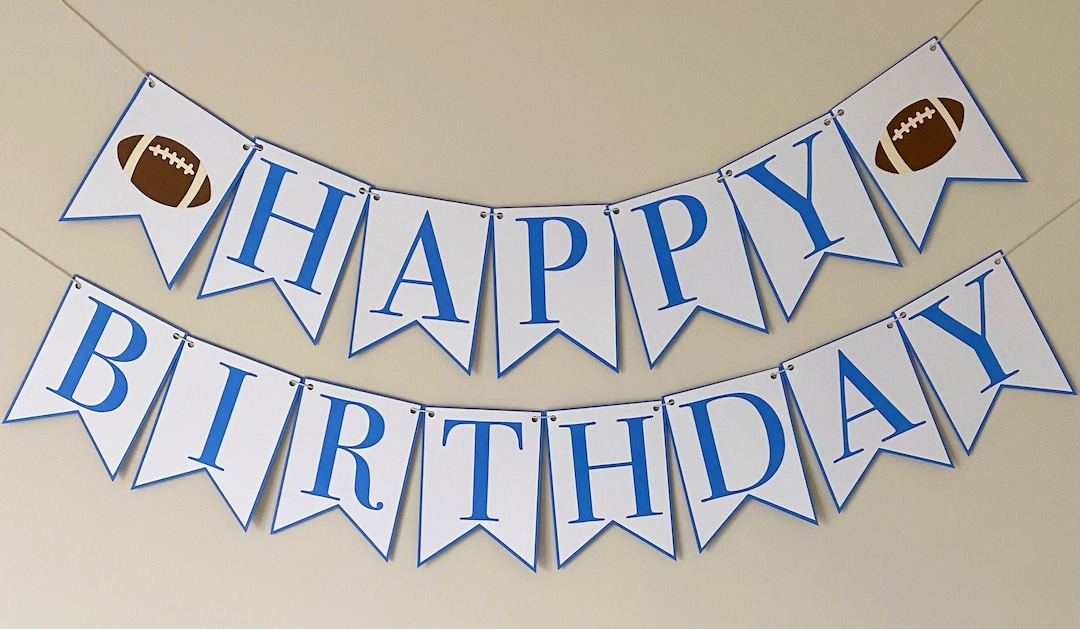 Football "happy Birthday" Party Banner - "gameday" Themed Birthday ...