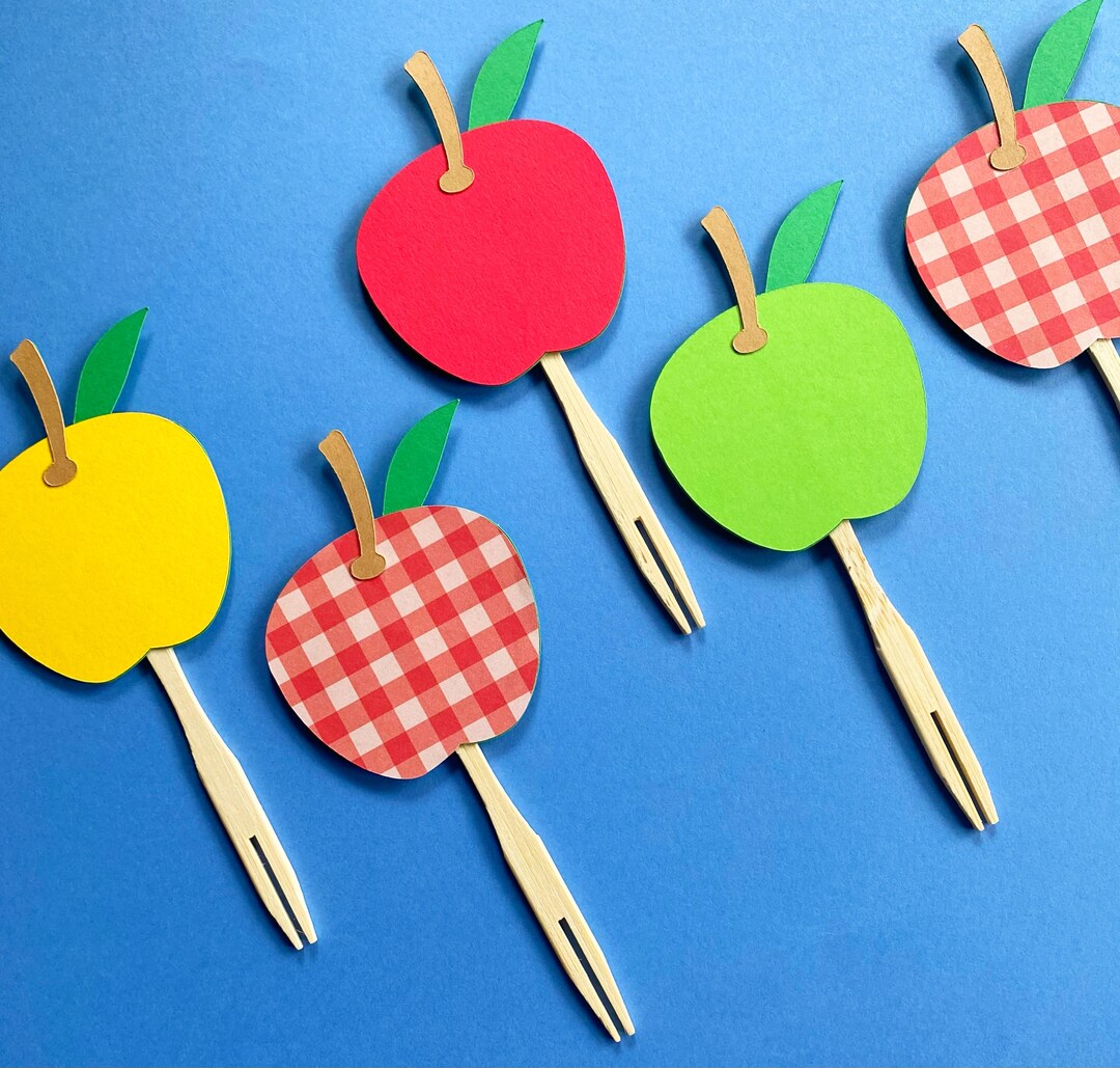 Sweet Apple Cupcake Toppers (set of 12) - Back to School Party, Apple ...