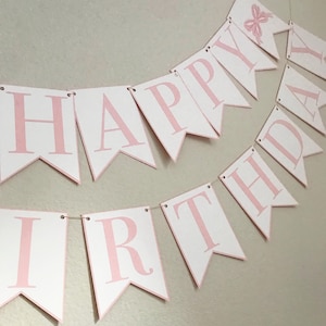 Bow Bash Happy Birthday Banner - Birthday Party Banner, Girl Birthday ...