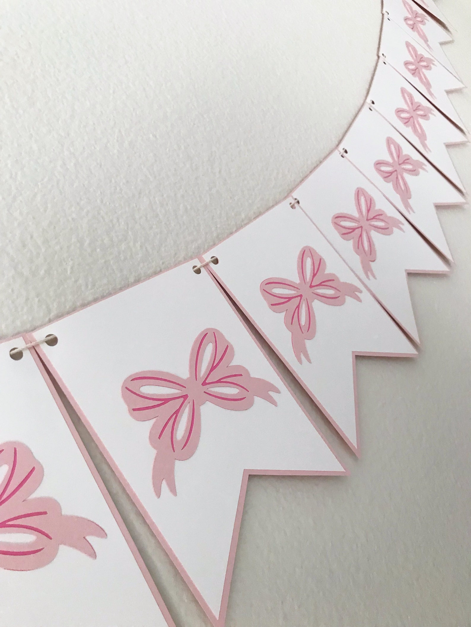 Bow Bash Banner Pink and White Banner Ribbons and Bows - Etsy
