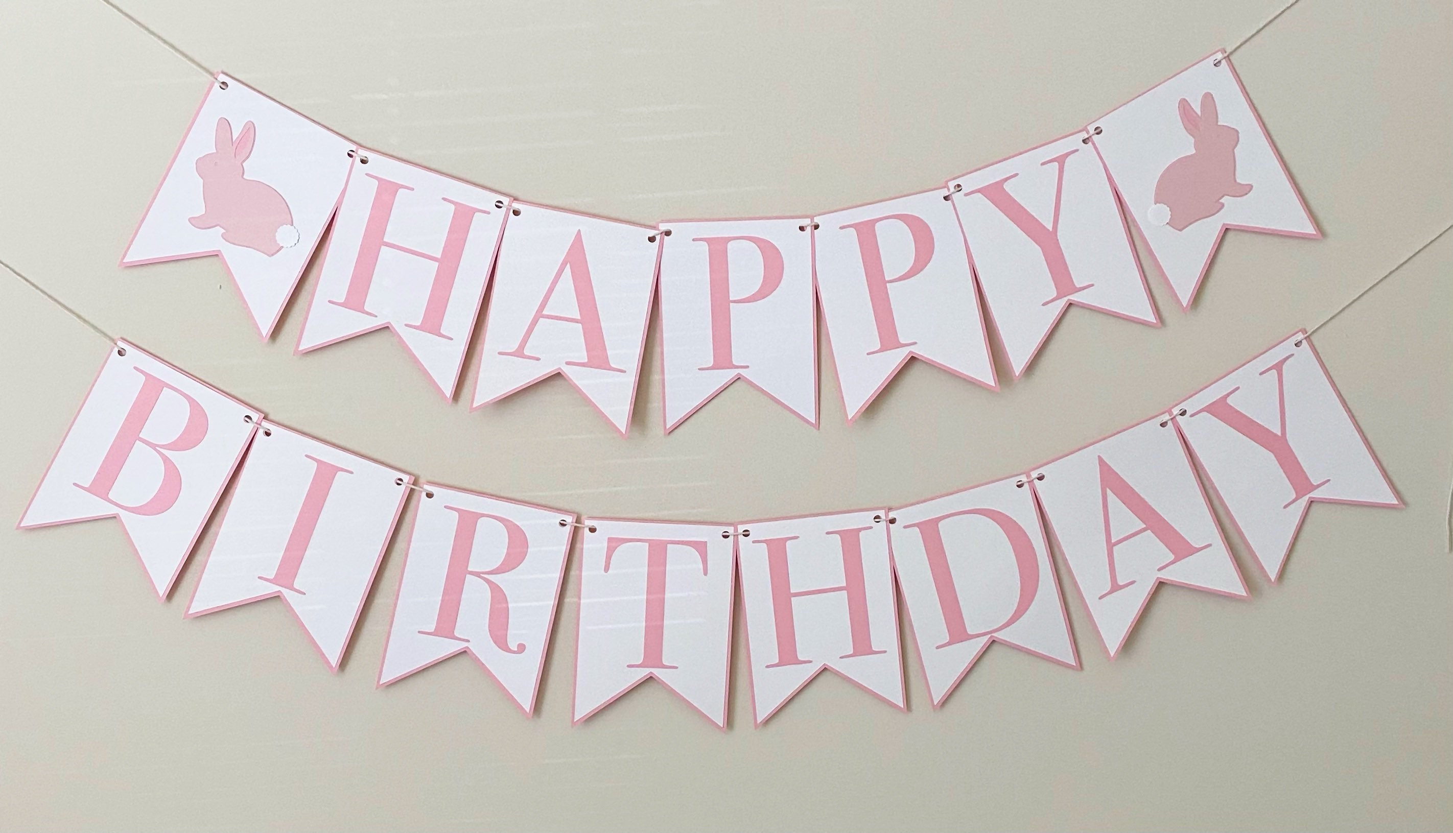 Bunny Love Happy Birthday Banner Some Bunny Party Girl Boy | Etsy