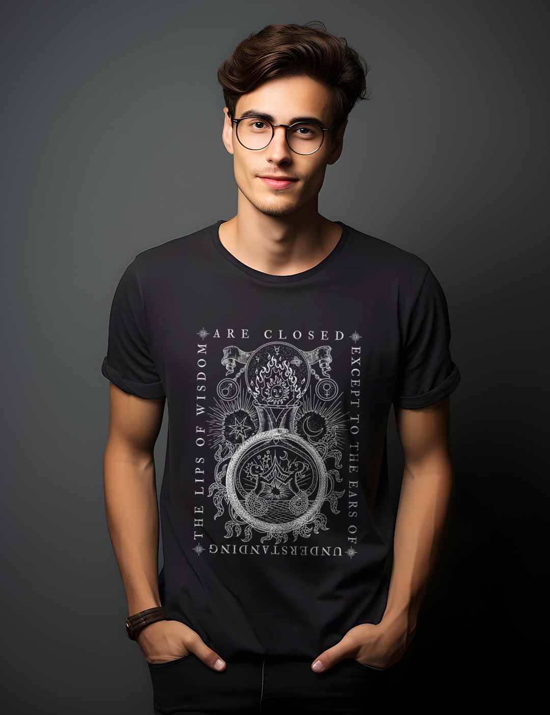 Ouroboros Occult Alchemy Shirt, Edgy Esoteric Alternative Clothing - Etsy