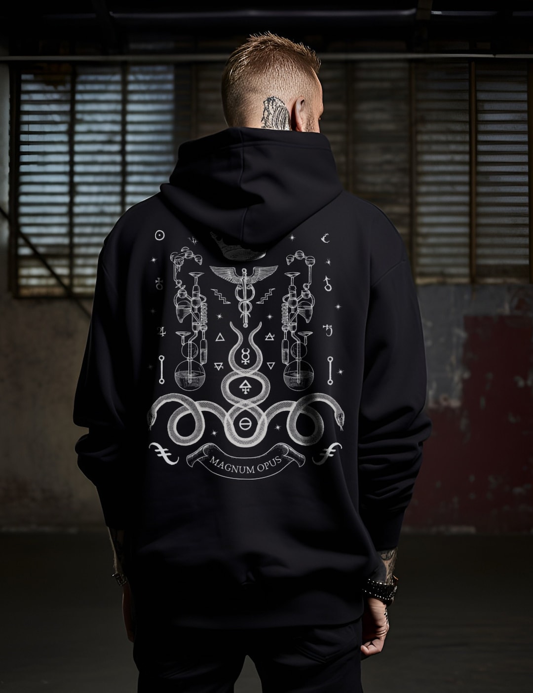 Magnum Opus Alchemy Snake Occult Goth Hoodie - Etsy