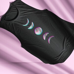 Glitch Moon Phase Muscle Tank Top Edgy Witch Aesthetic - Etsy