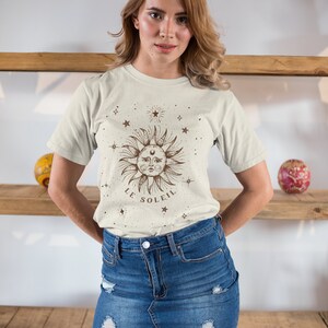 Indie Boho Mystical Sun Shirt, Oversized Summer Celestial Aesthetic ...