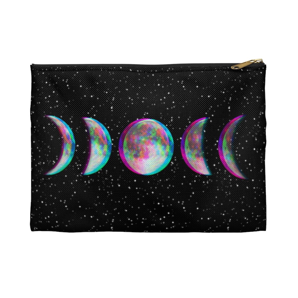 Glitch Moon Phase Witchy Gift Makeup Bag Edgy Celestial - Etsy