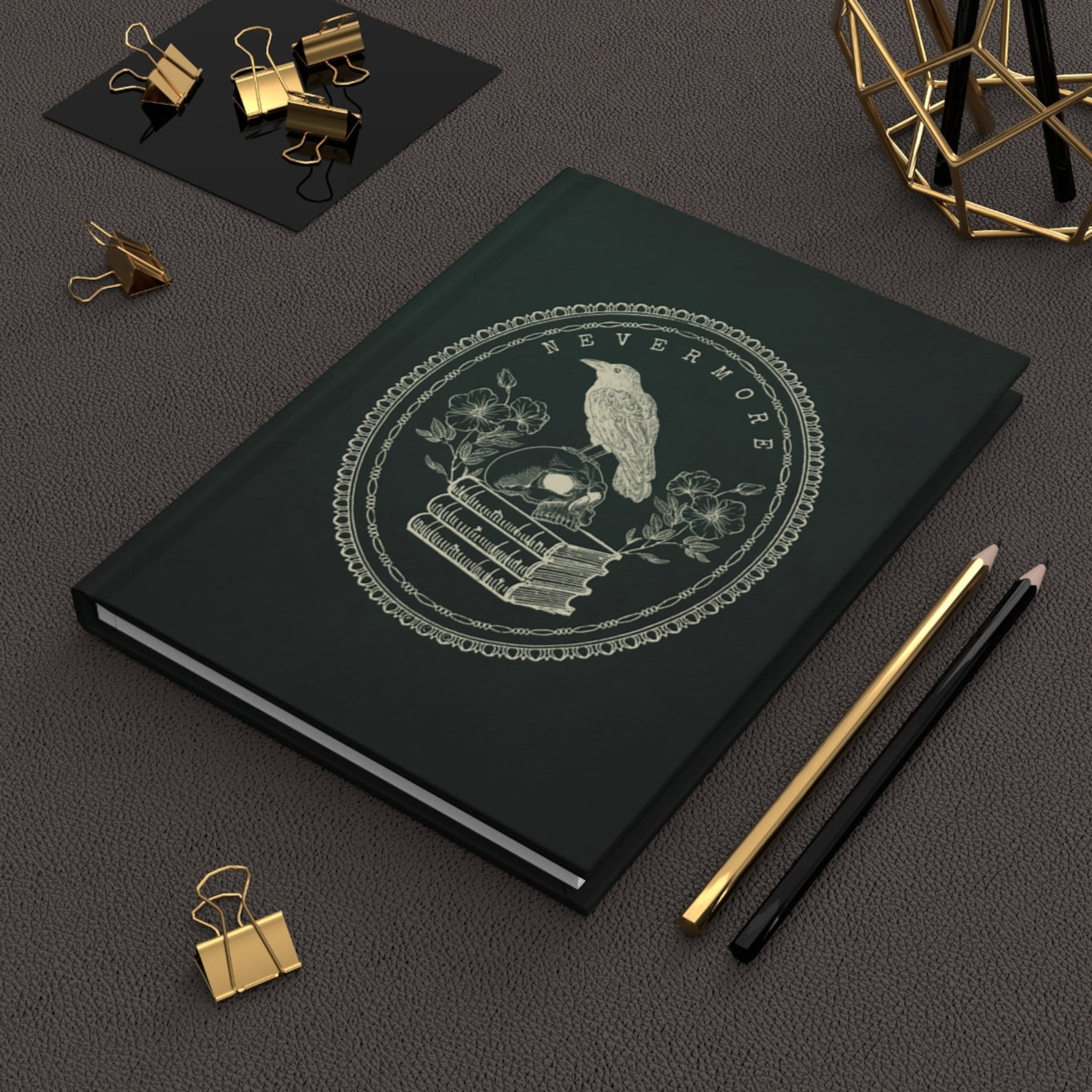 Dark Academia Nevermore Aesthetic Notebook, Bookish Blank Journal - Etsy