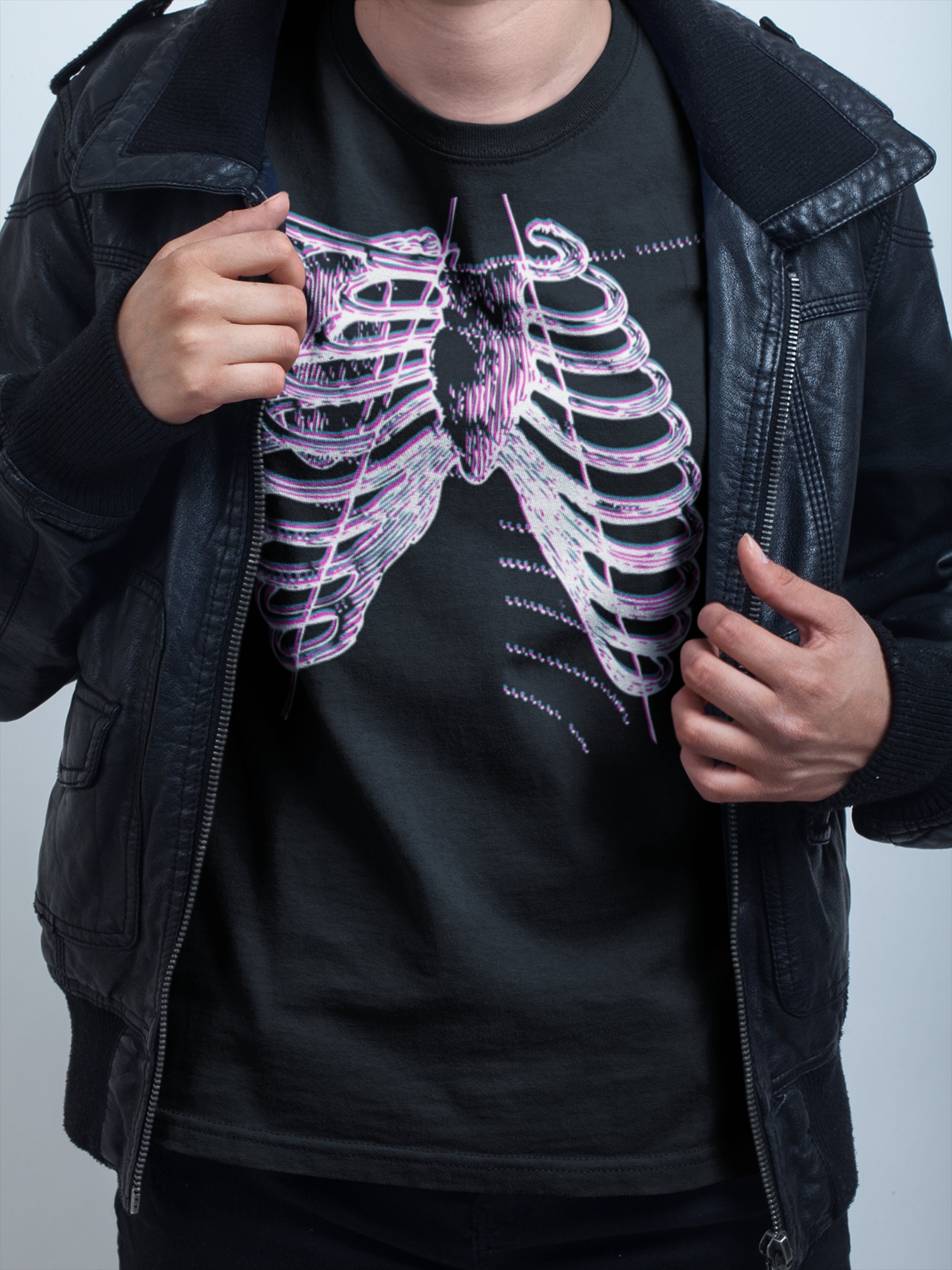 Alt Clothing Goth Grunge Glitch Skeleton Shirt Edgy Oversized | Etsy